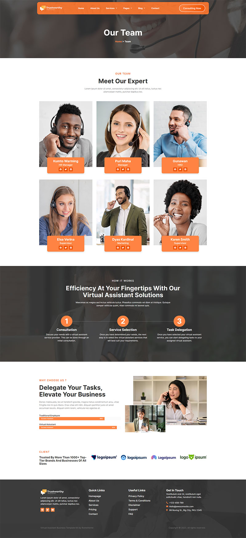 Trustworthy - Virtual Assistant Business Elementor Template Kit by ...