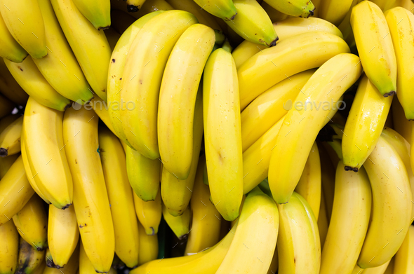 Whole bundle of yellow ripe bananas rich in vitamin c, for food ...