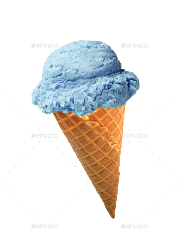 Blue ice-cream cone close up Stock Photo by ozaiachin | PhotoDune