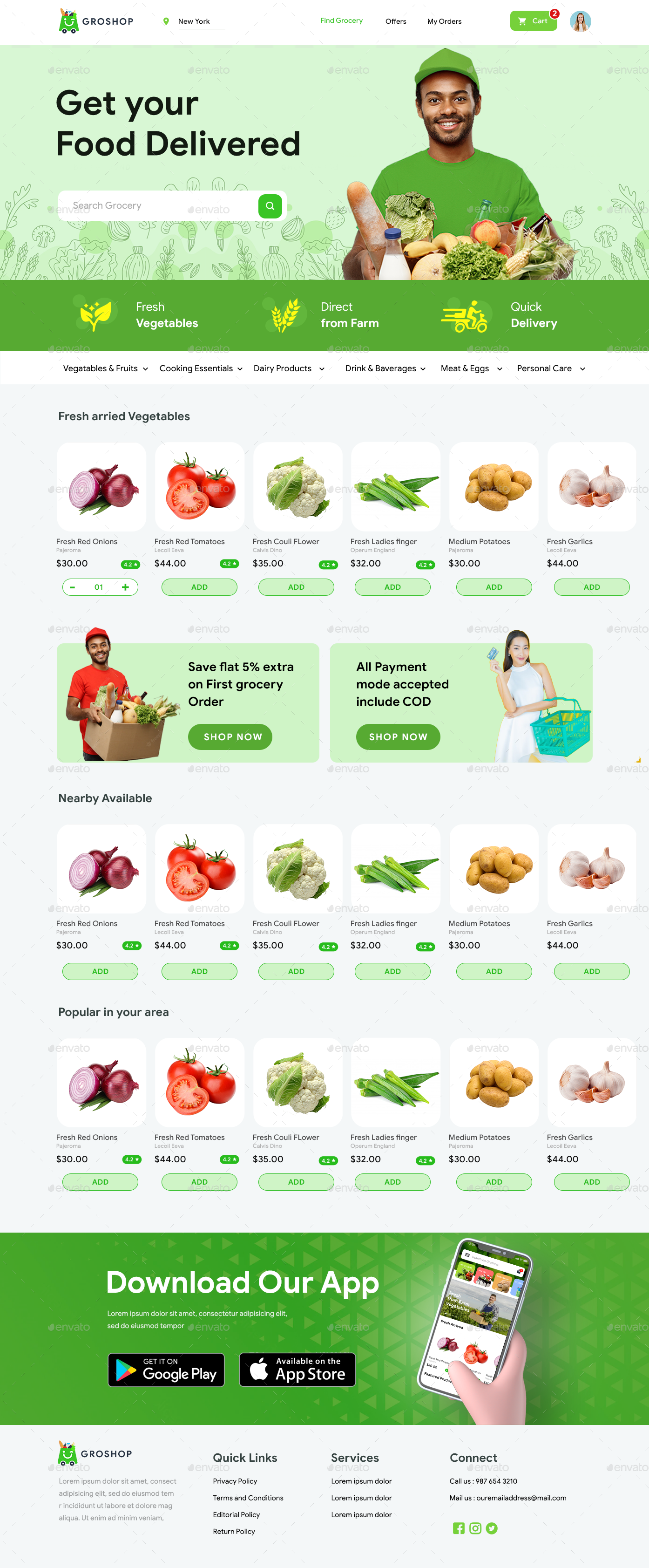 Grocery Web UI | Online Grocery Order & Delivery UI | Supermarket ...