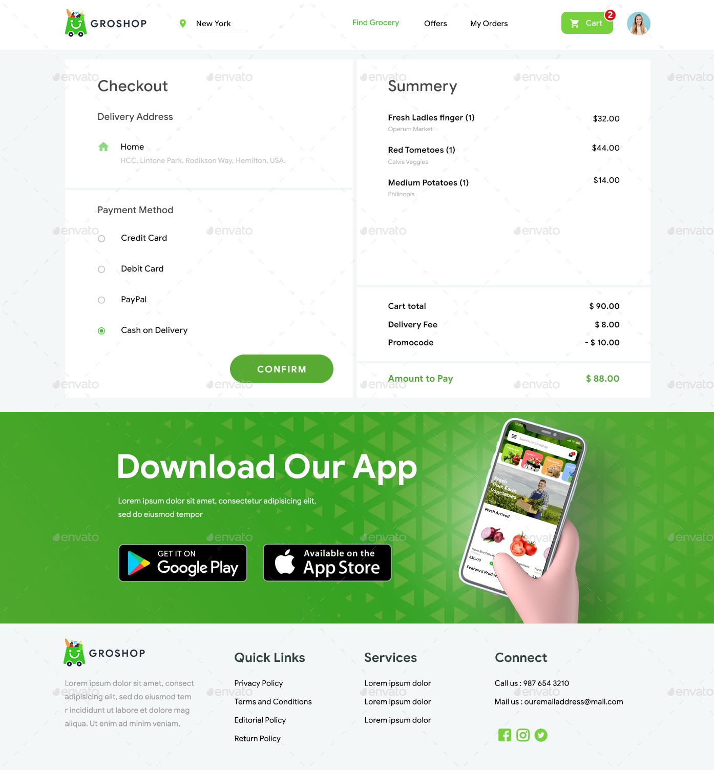 Grocery Web UI | Online Grocery Order & Delivery UI | Supermarket ...