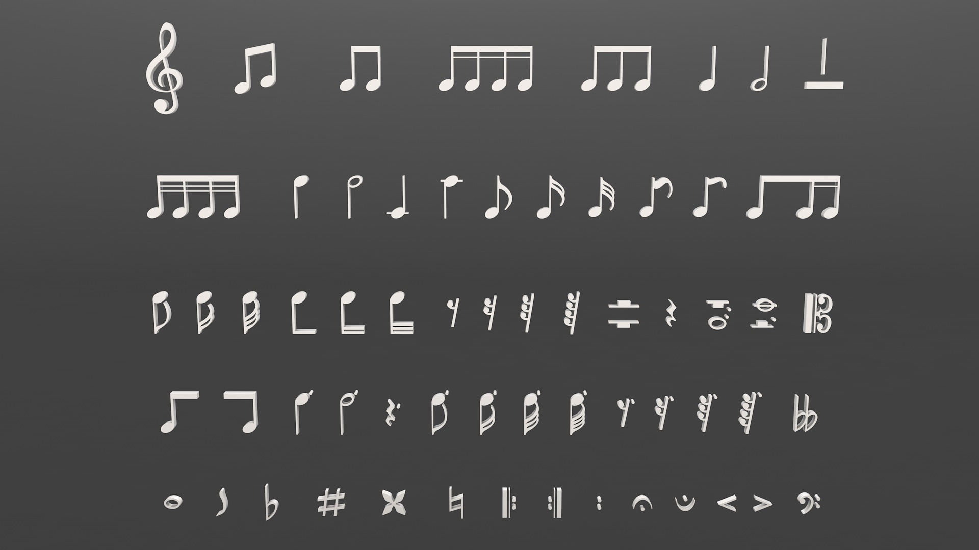 3D Music Symbols - Note Pack by Gergedan | 3DOcean