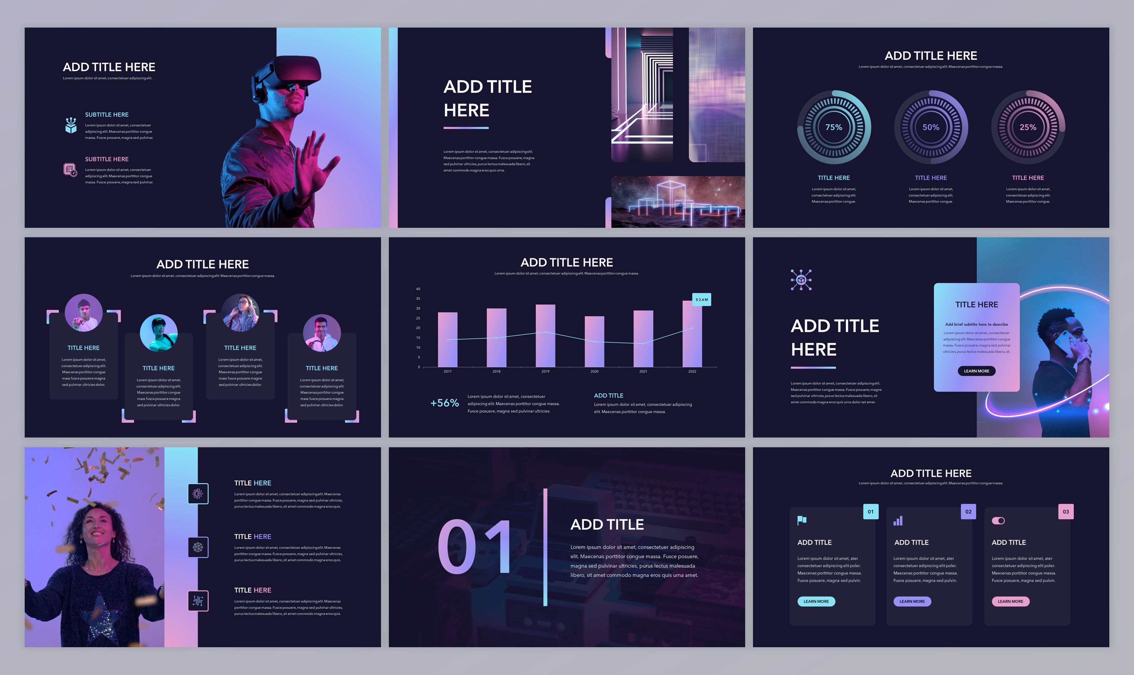 Futuristic Business PowerPoint Presentation Template, Dark Mode ...