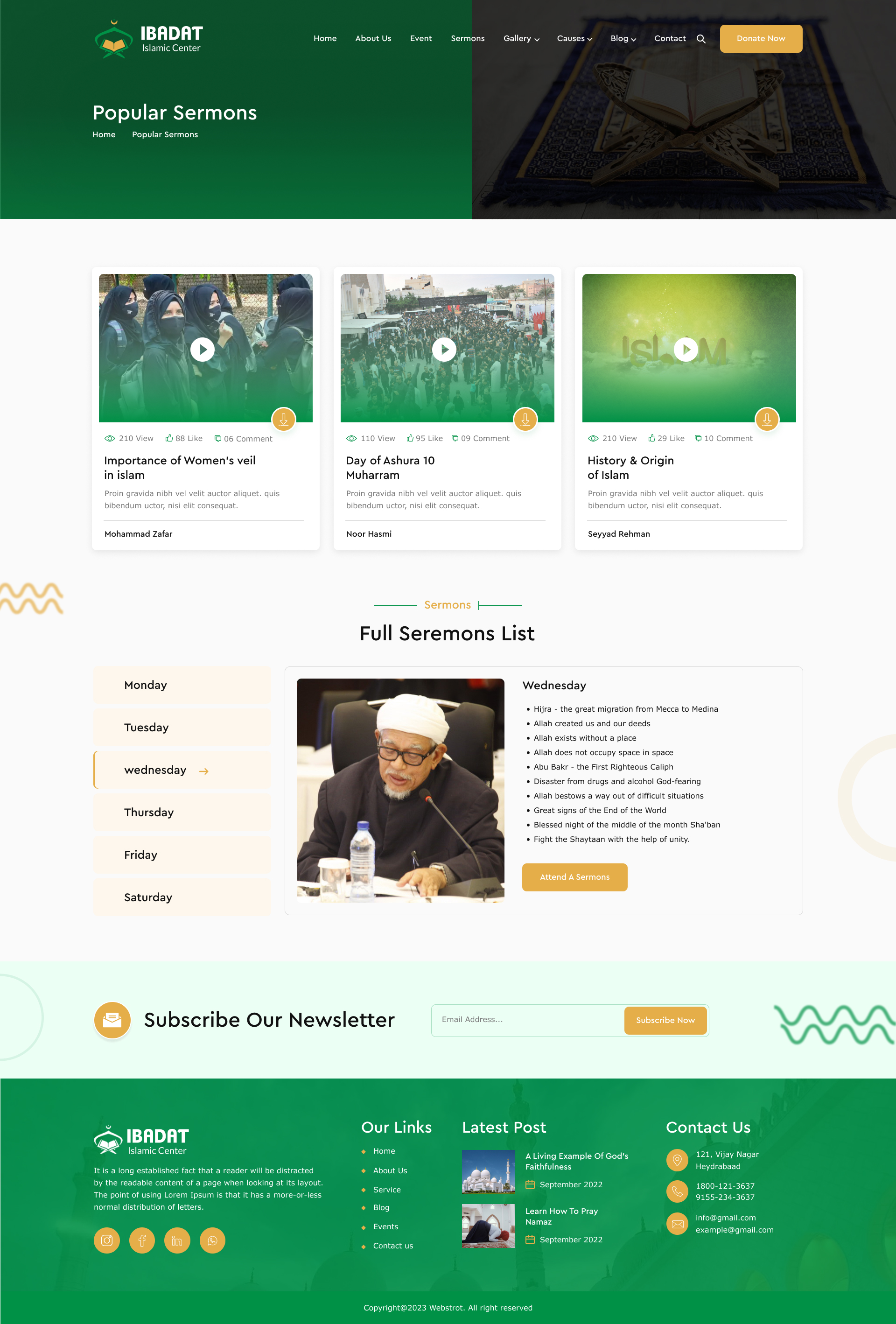 Ibadat Islamic Center Figma Web Template by webstrot | ThemeForest