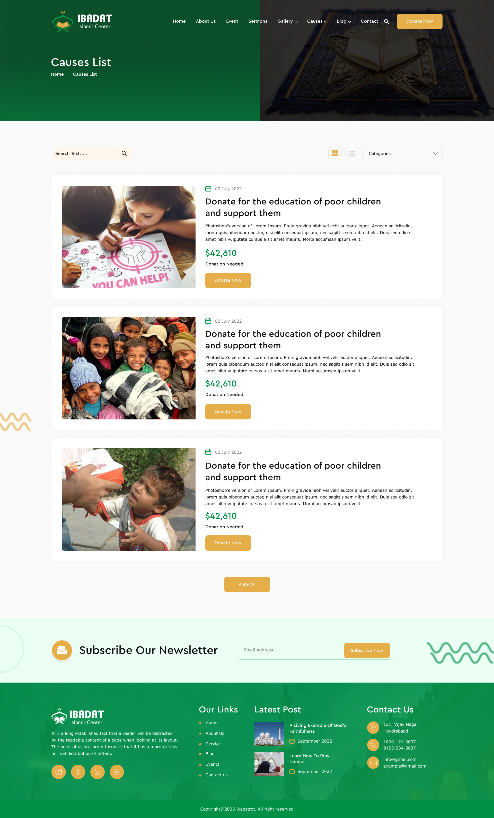 Ibadat Islamic Center Figma Web Template by webstrot | ThemeForest