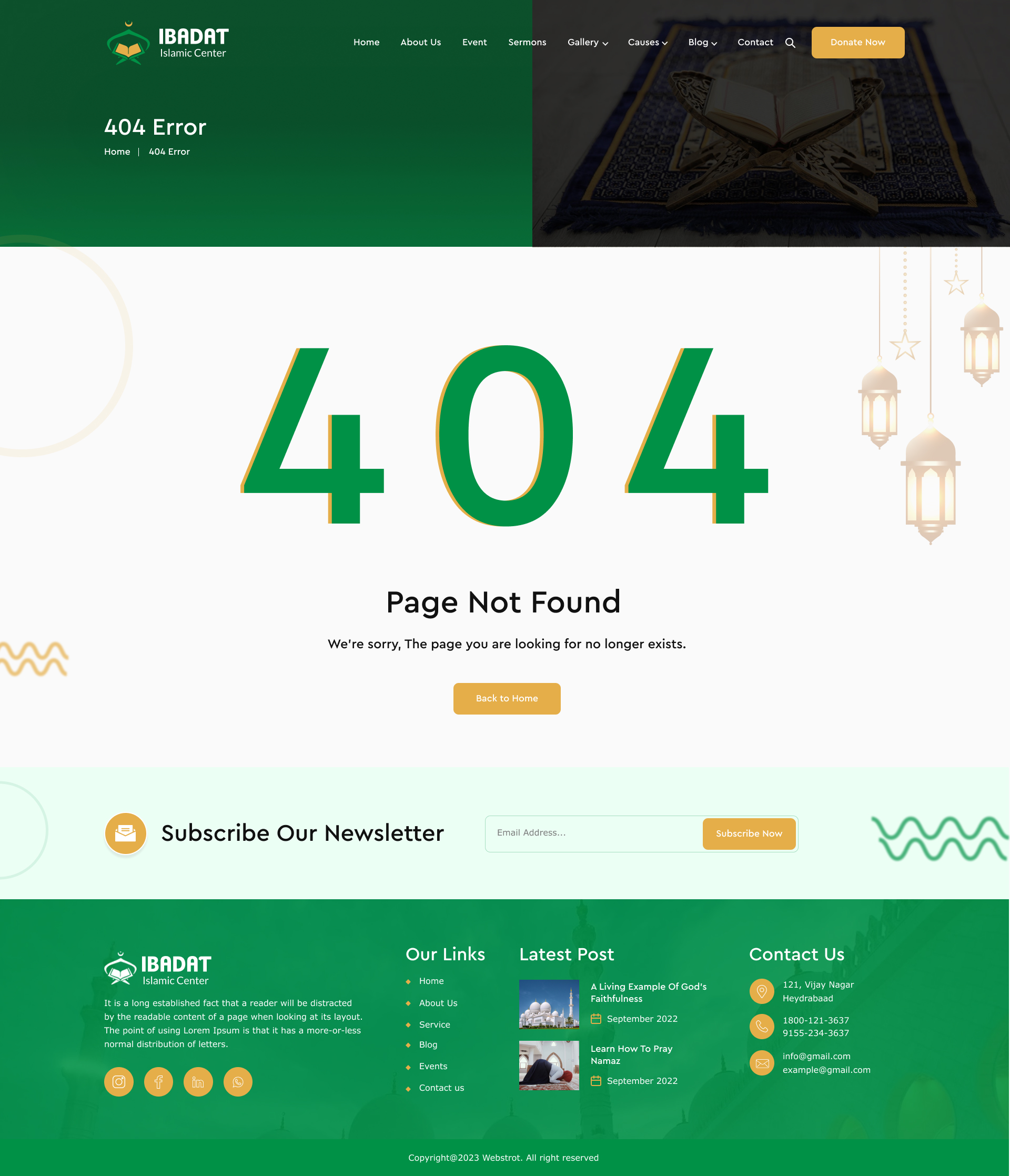 Ibadat Islamic Center Figma Web Template by webstrot | ThemeForest
