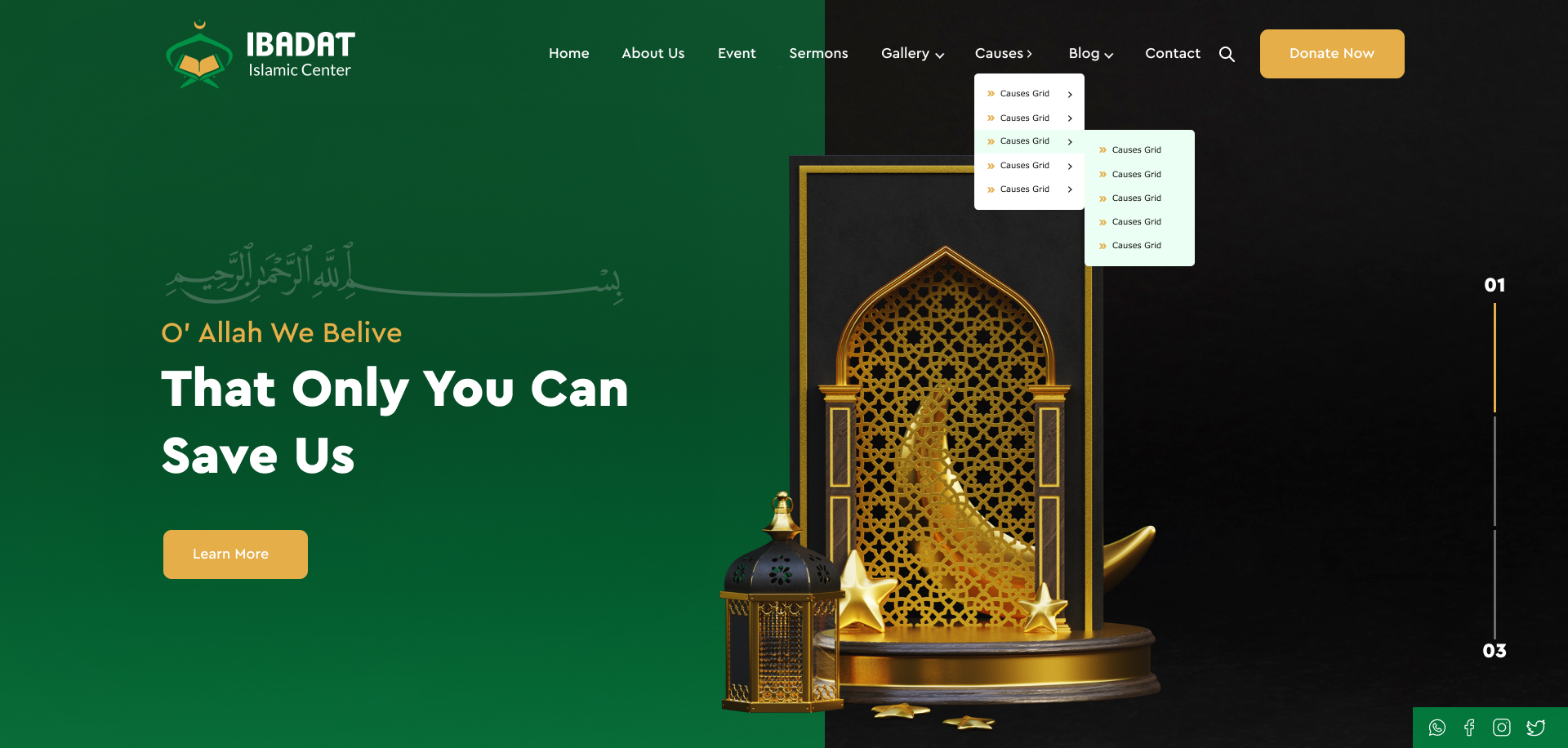 Ibadat Islamic Center Figma Web Template by webstrot | ThemeForest