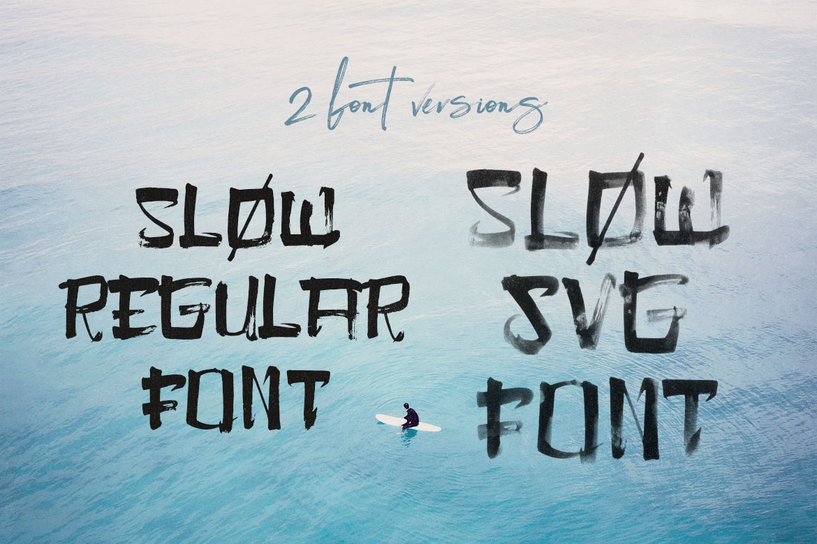 Slow Brush & SVG Font, Fonts | GraphicRiver