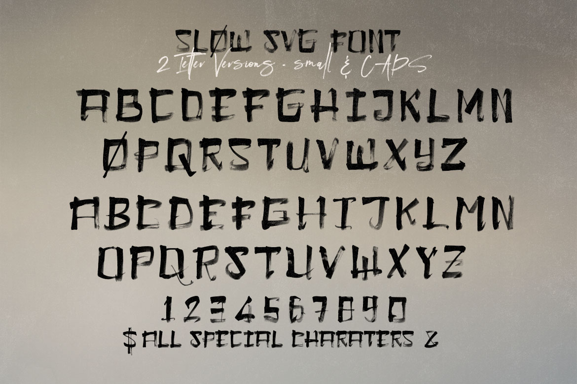 Slow Brush & SVG Font, Fonts | GraphicRiver
