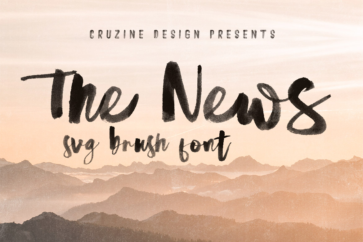 The News Brush & SVG Font, Fonts | GraphicRiver