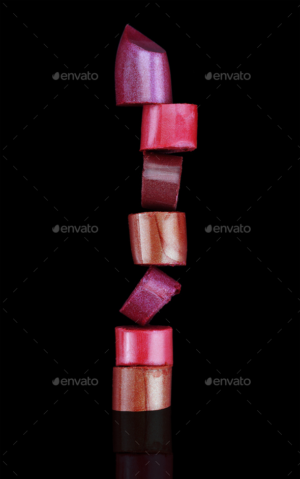Lipstick stack on black background Stock Photo by rawf8 | PhotoDune