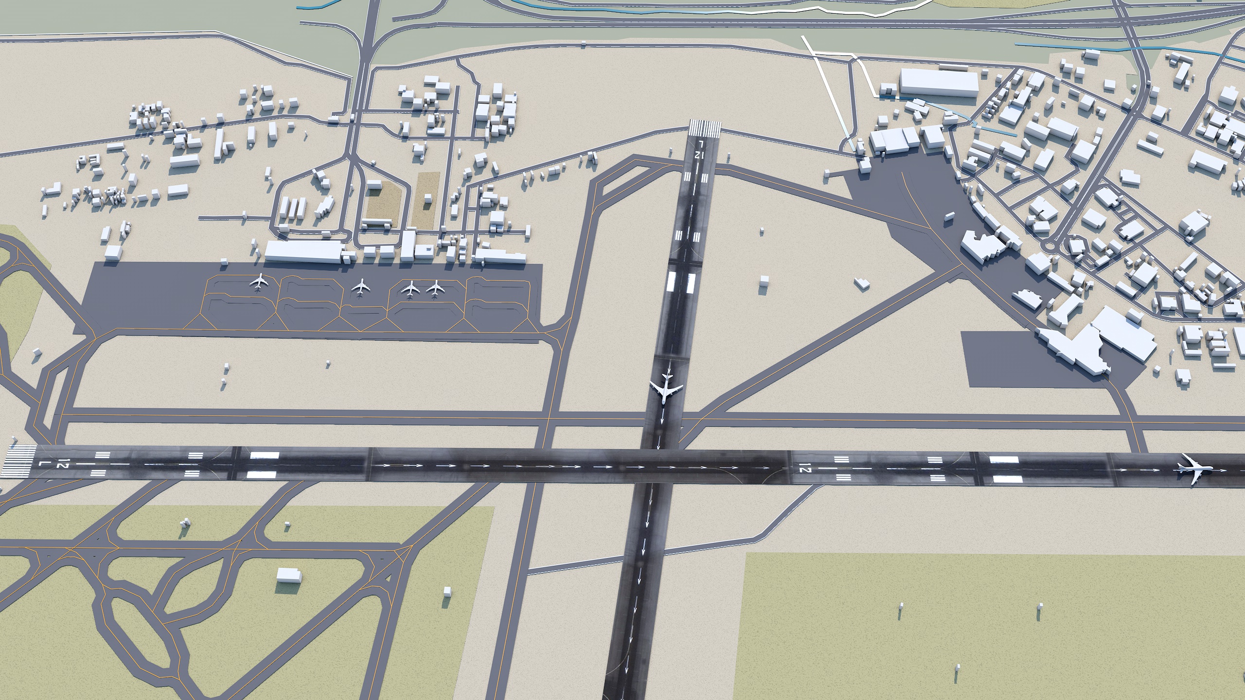 Taif Airport 3d model 12km by TurboCG | 3DOcean