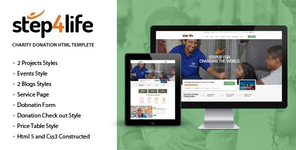 Step4Life | Charity / Nonprofit / NGO HTML Template by Chimpstudio
