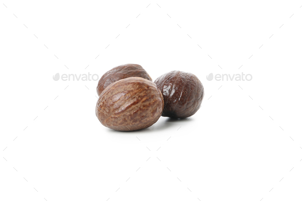 Shea nuts for making shea butter isolated on white background Stock ...