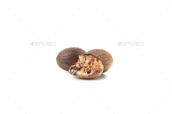 Shea nuts for making shea butter isolated on white background Stock ...