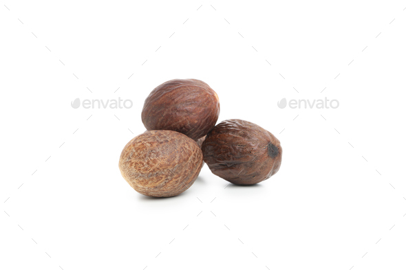 Shea nuts for making shea butter isolated on white background Stock ...