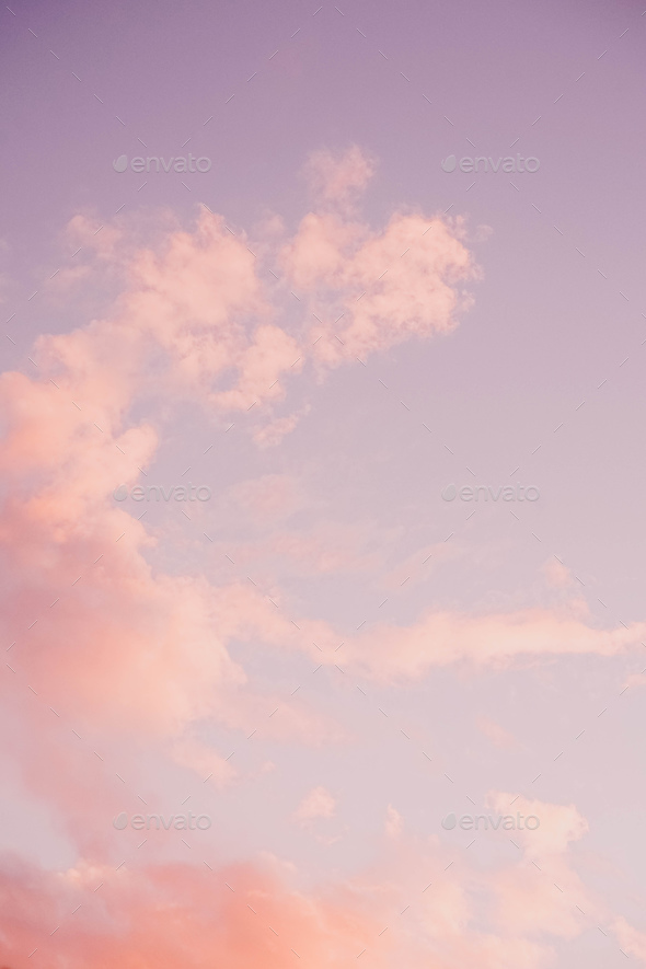 Background images of a kawaii anime style cloudy sky in pastel tones ...