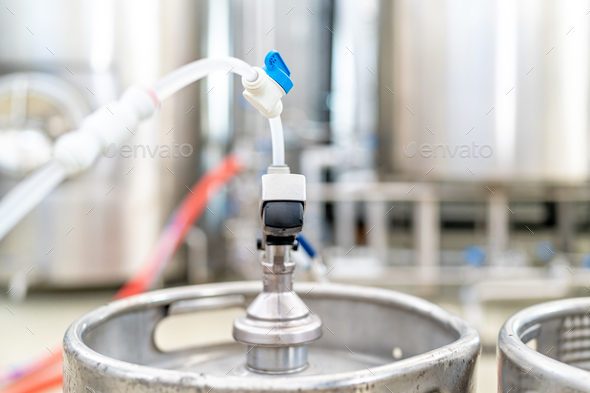 beer keg connected in pub. beer keg head Stock Photo by Edovideo ...