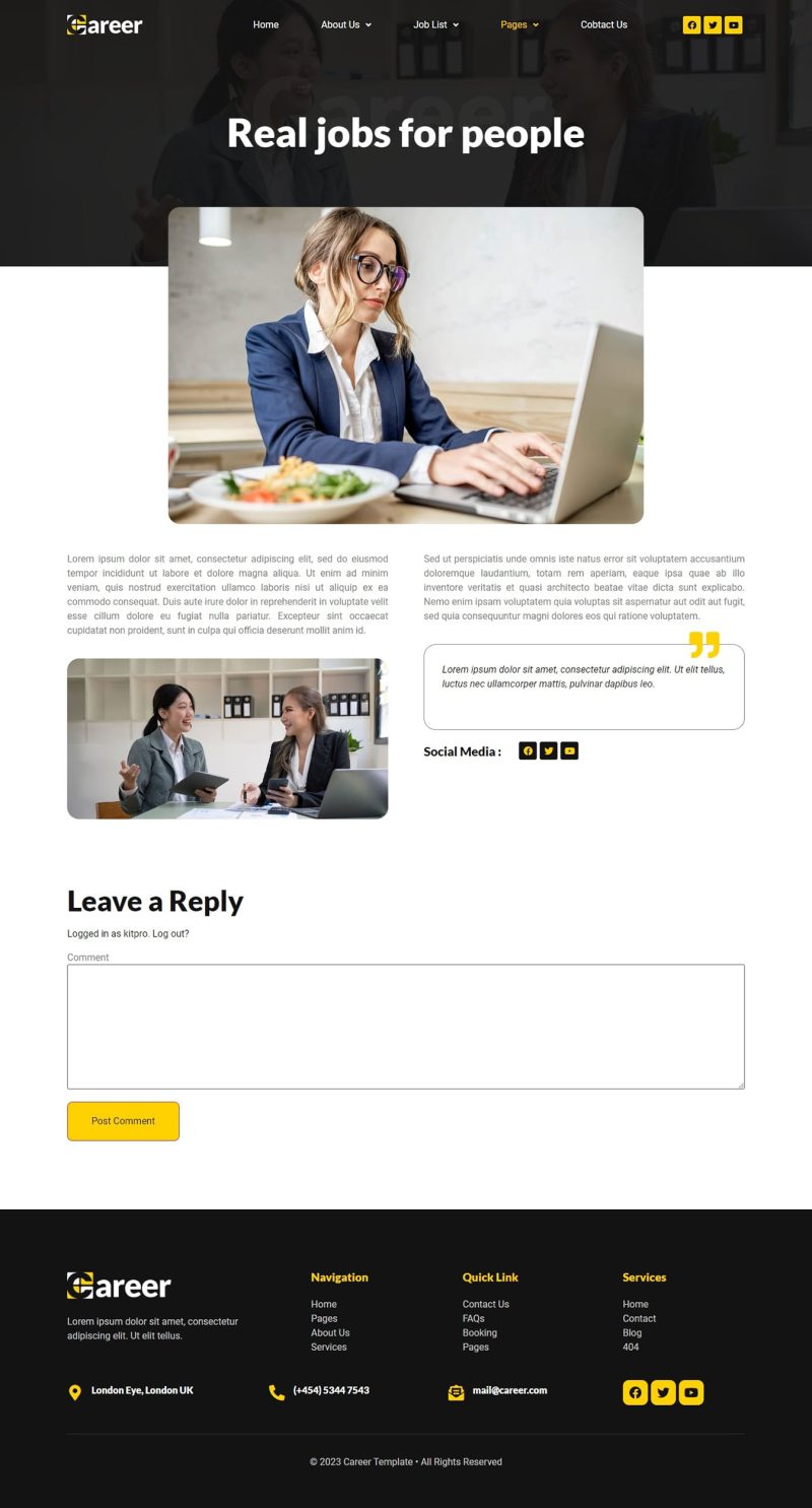 Career - Job Recruitment Elementor Template Kit by Kitpro | ThemeForest