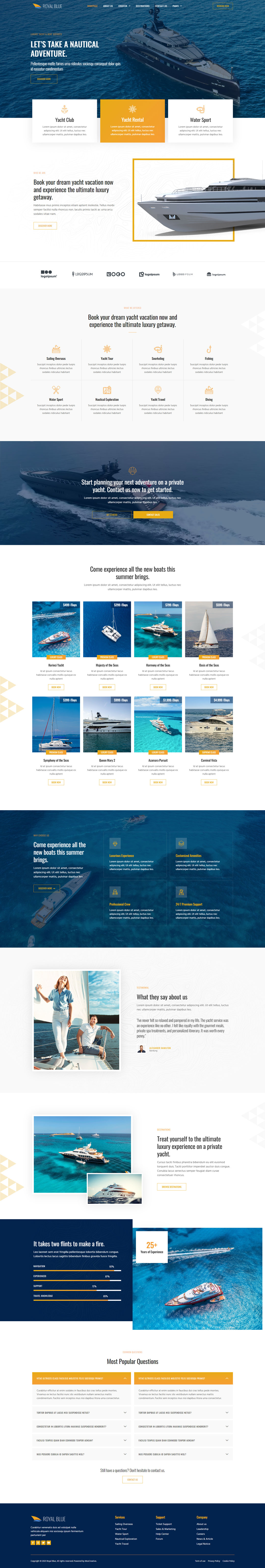 RoyalBlue - Yacht Club & Boat Rental Elementor Template Kit by moxcreative