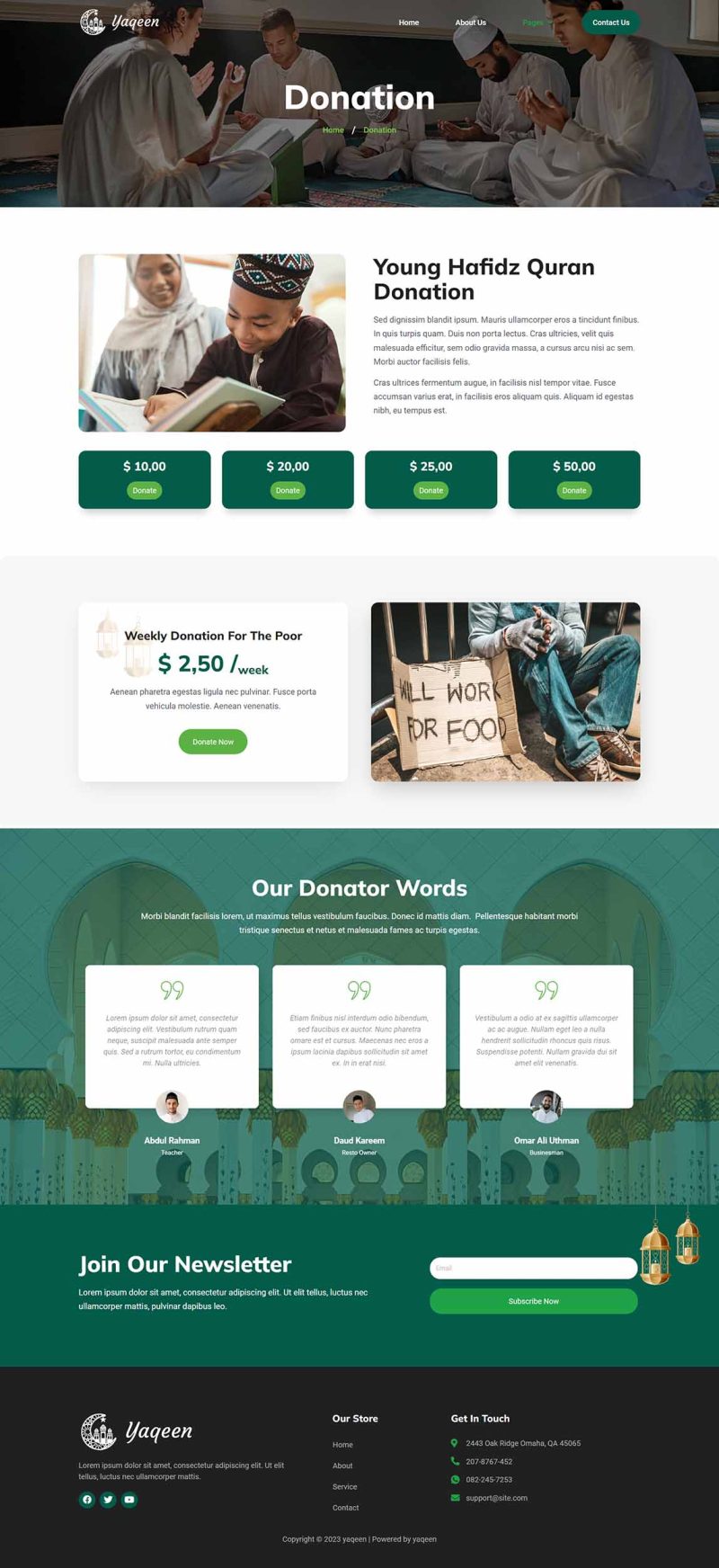 Yaqeen - Islamic Center and Mosque Elementor Template Kit by Kitpro