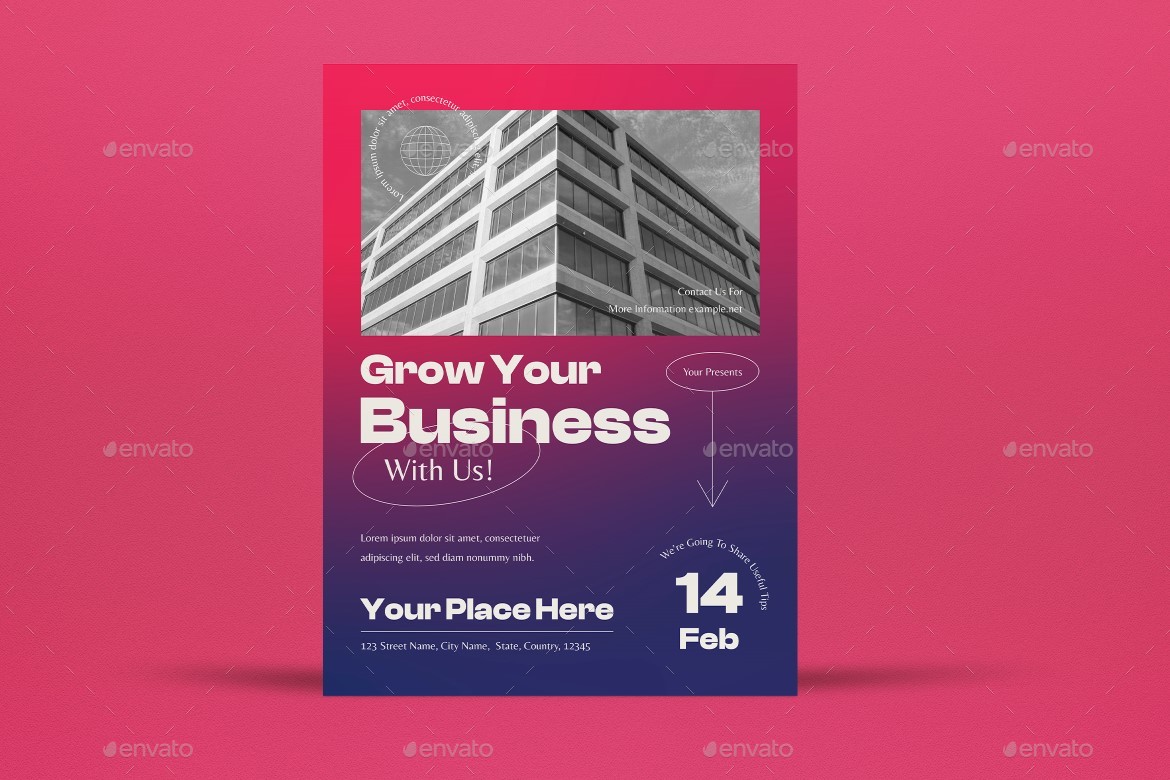 Fuscia Gradient Business Flyer by pubric | GraphicRiver