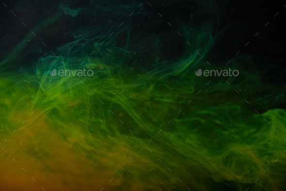 abstract texture with green and orange swirls of paint Stock Photo by ...