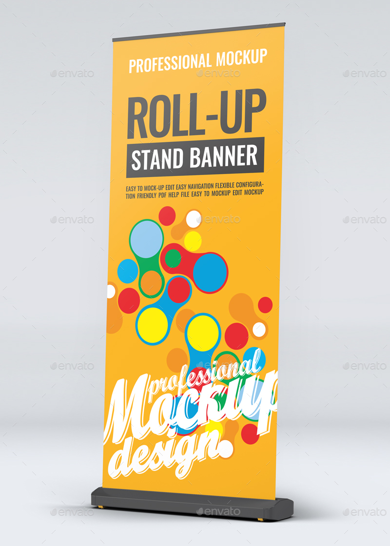 Roll-Up Stand Banner Mock-Up, Graphics | GraphicRiver