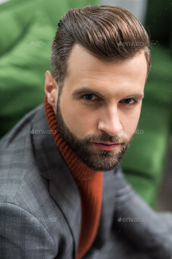portrait of serious man in formal wear looking at camera Stock Photo by ...