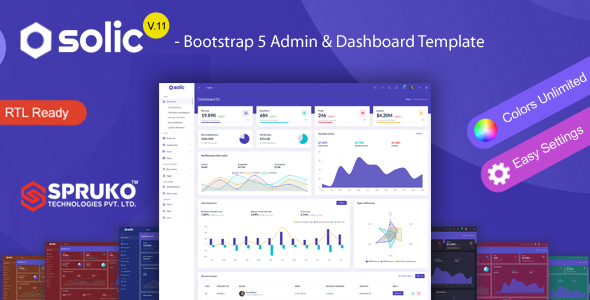 Solic – Bootstrap Admin and Dashboard Template by SPRUKO | ThemeForest