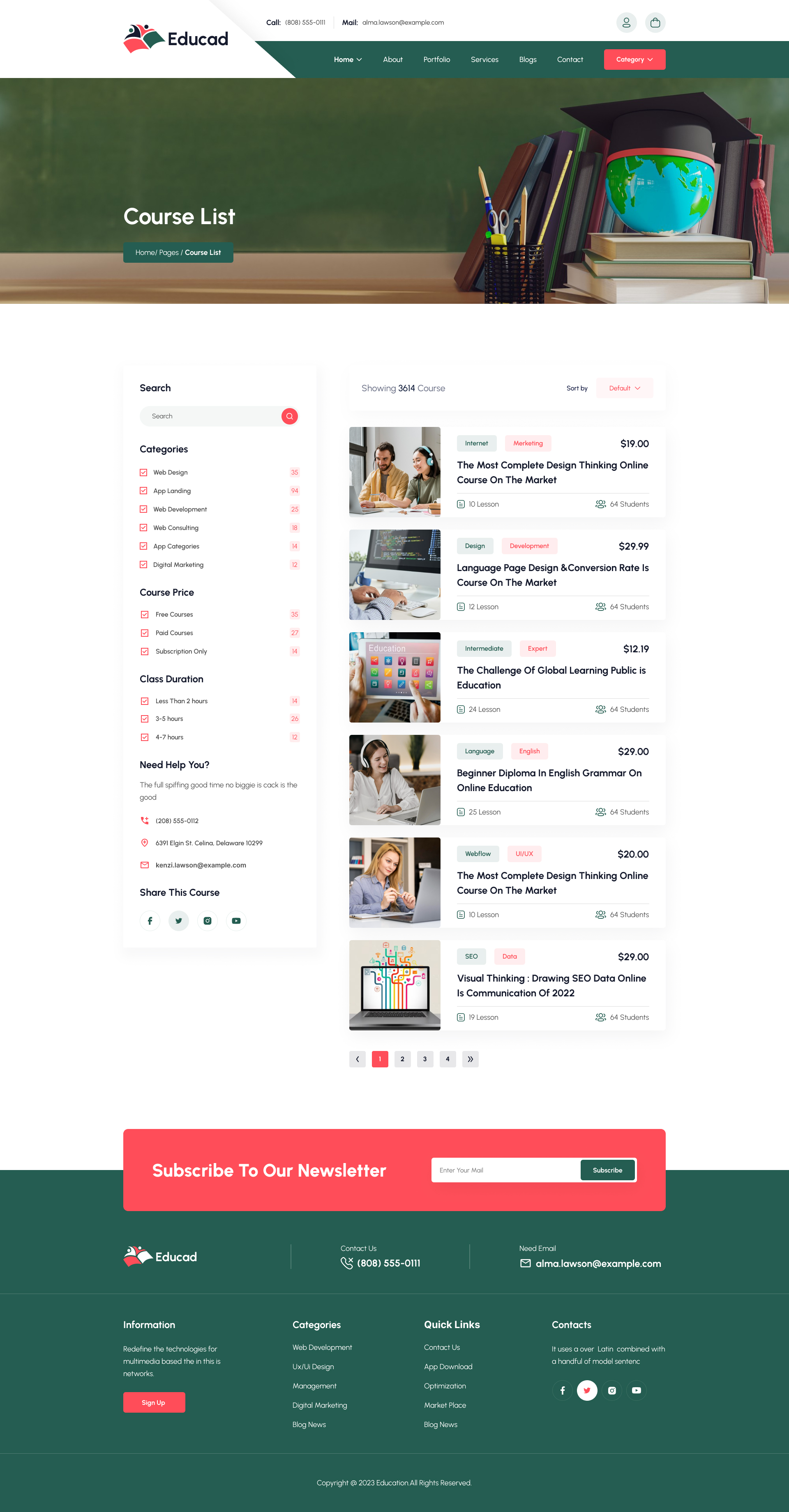 Educad - Online Courses & Education Figma Template by uxaction ...