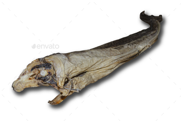 Dry cod fish isolated on white background Stock Photo by SvarunPogani