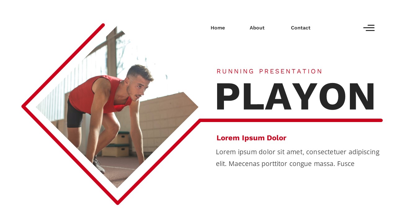 Playon - Running Sport Powerpoint Template, Presentation Templates