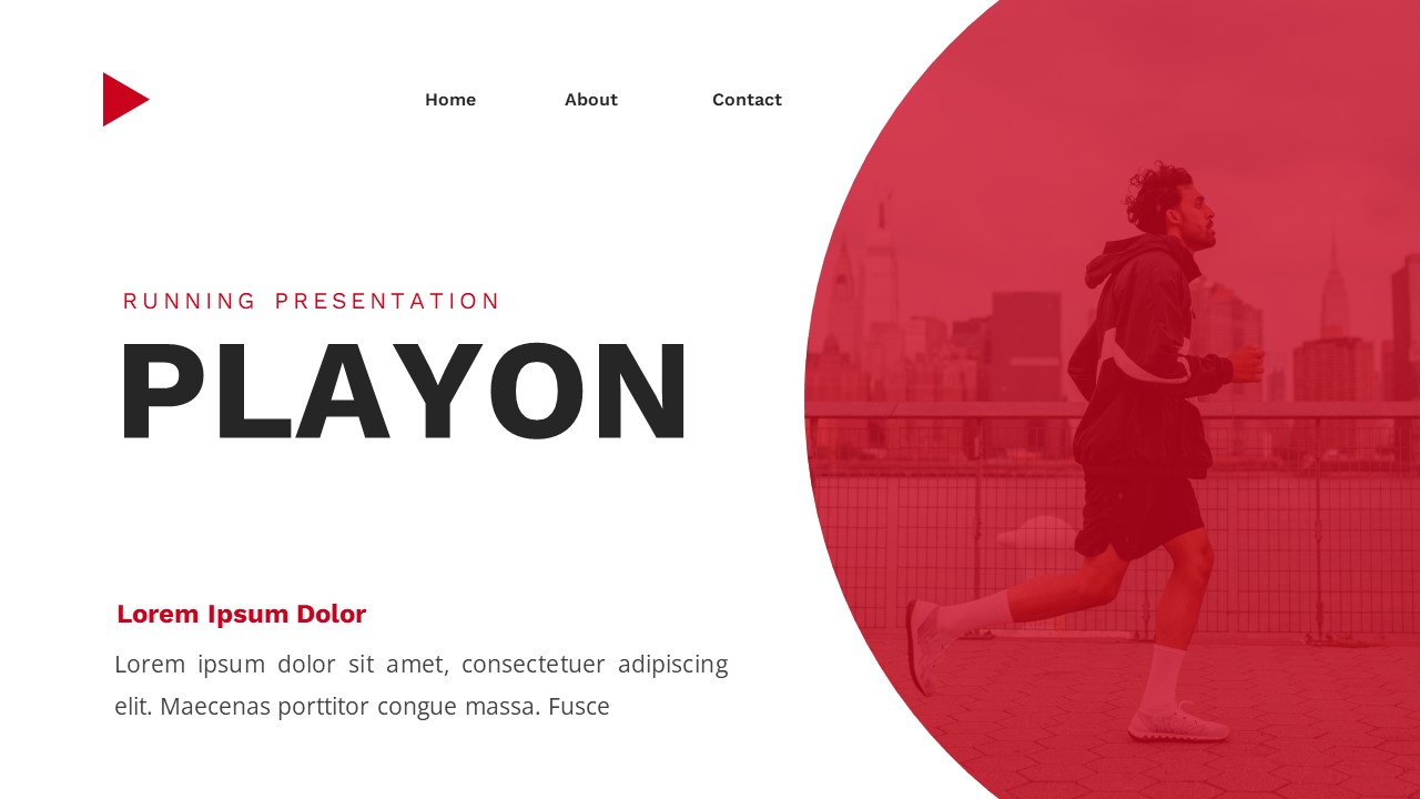 Playon - Running Sport Powerpoint Template, Presentation Templates
