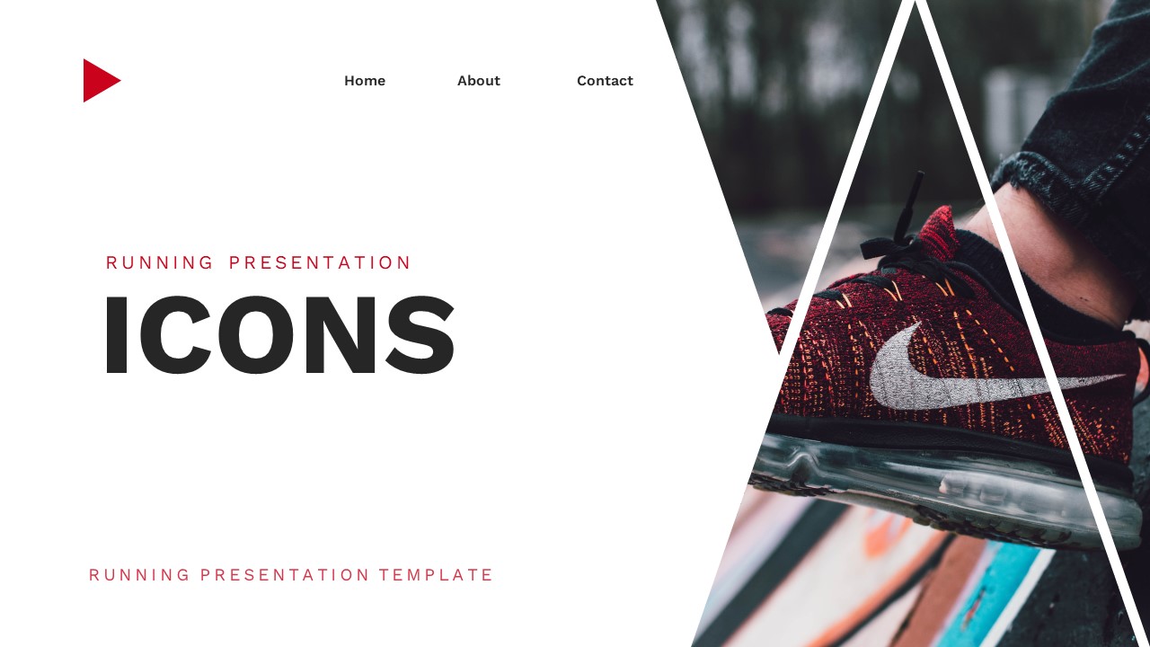 Playon - Running Sport Powerpoint Template, Presentation Templates