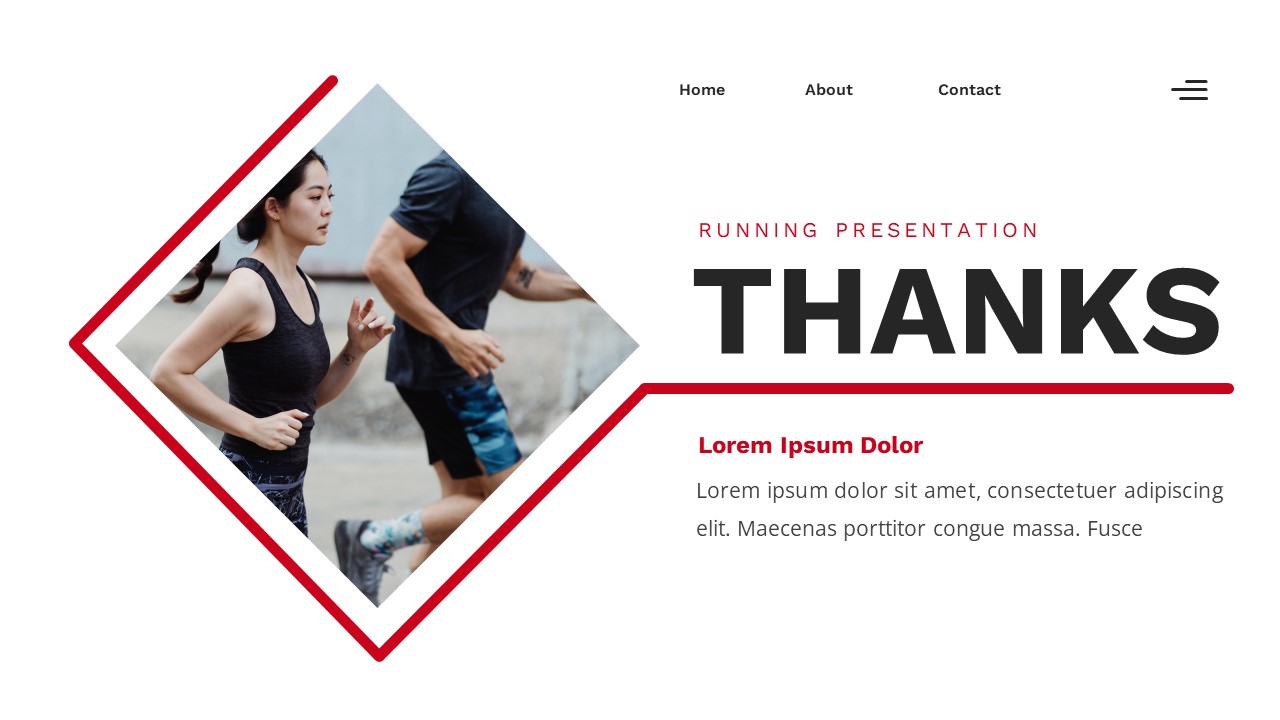 Playon - Running Sport Powerpoint Template, Presentation Templates
