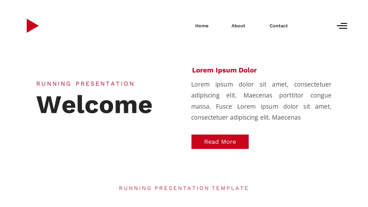 Playon - Running Sport Powerpoint Template, Presentation Templates