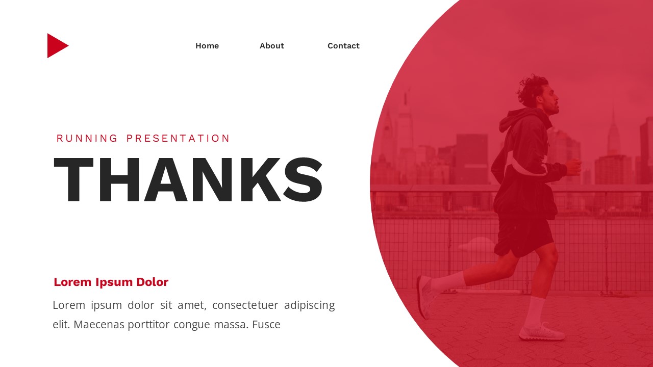 Playon - Running Sport Powerpoint Template, Presentation Templates