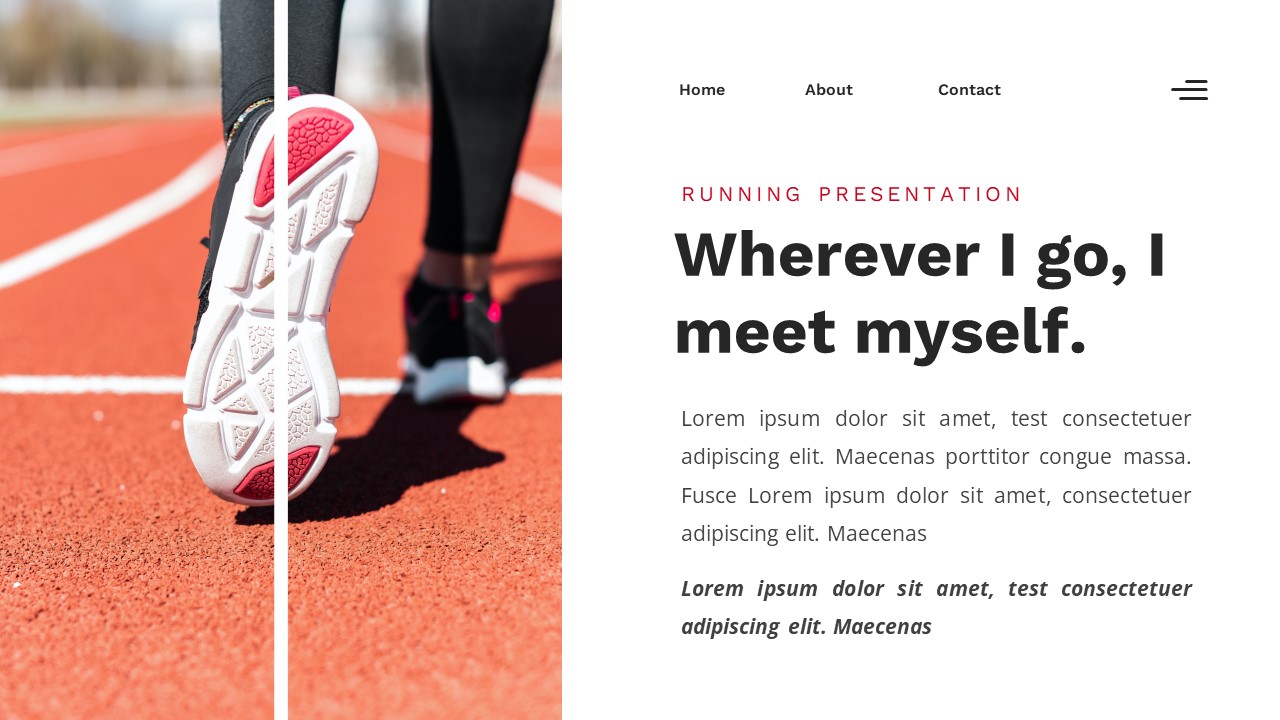 Playon - Running Sport Powerpoint Template, Presentation Templates