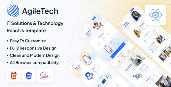 IT AgileTech - IT Solutions & Technology Service React Js Template by wowtheme7