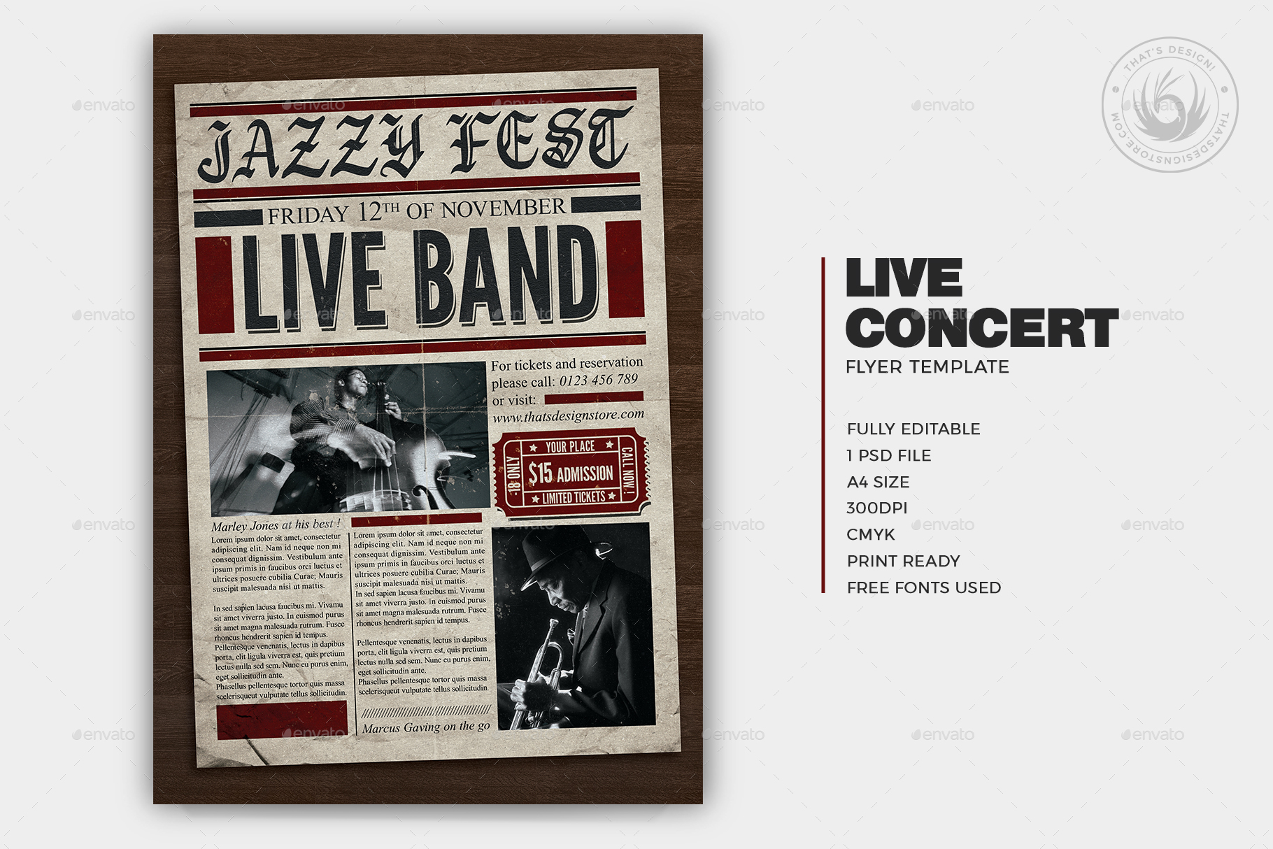 Live Concert Flyer Template V5, Print Templates | GraphicRiver