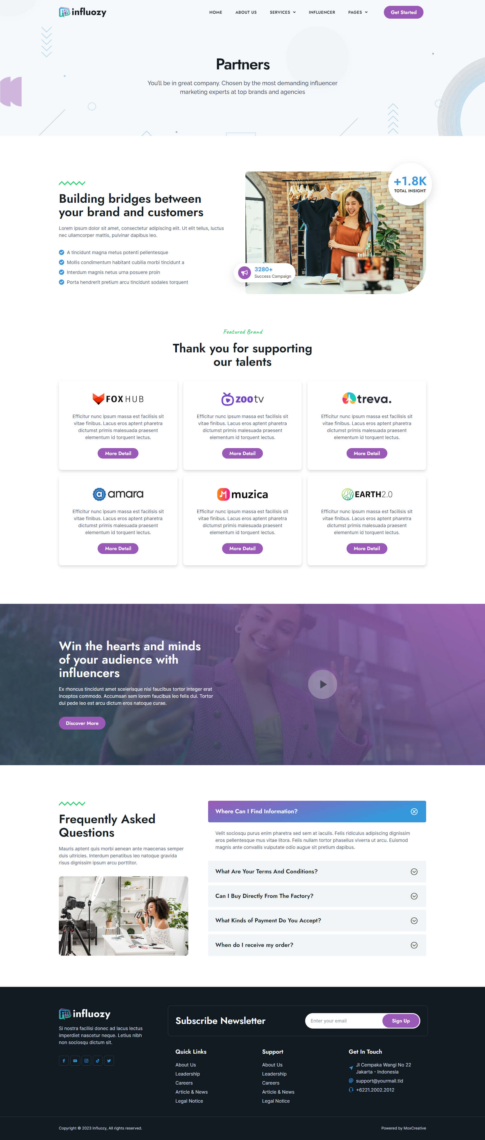 Influozy - Influencer Marketing Agency Elementor Pro Template Kit by ...