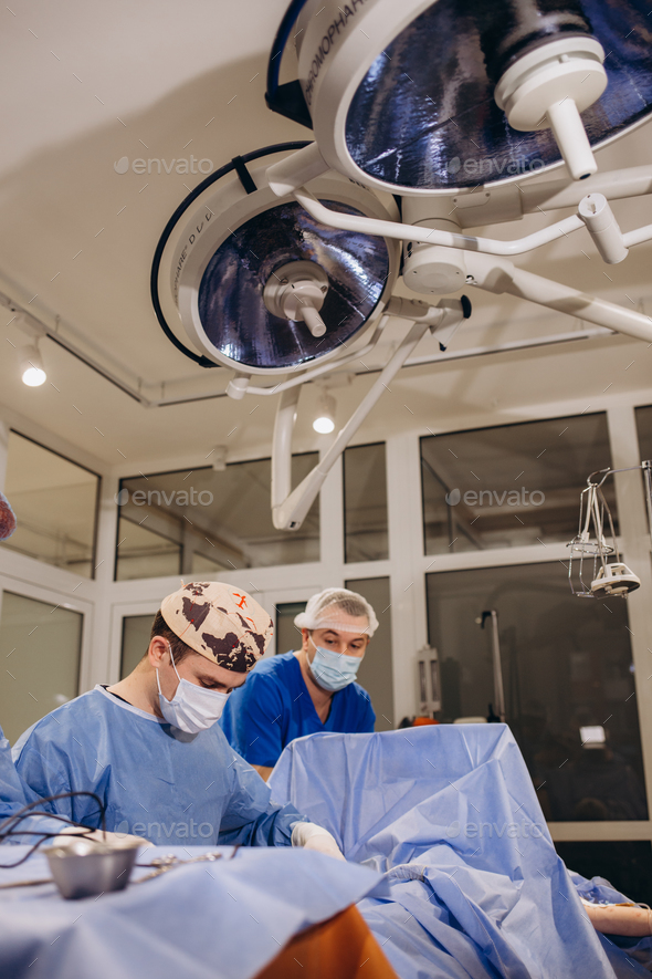 EVLT endovenous laser treatment to treat varicose veins. Stock Photo by ...