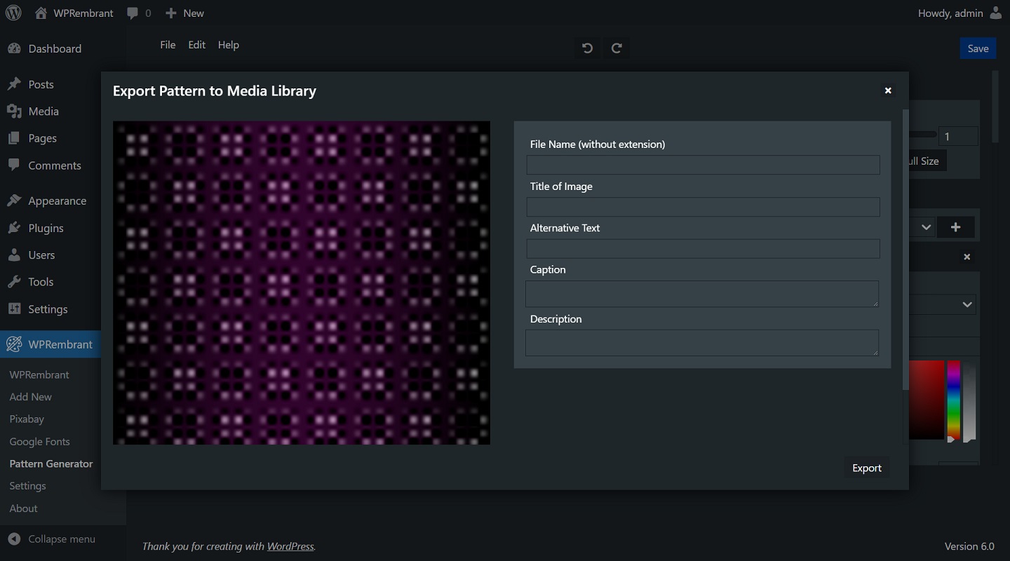 Procedural Pattern Generator Addon For WPRembrant Image Editor by andrasweb