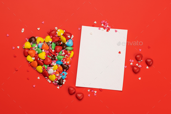 Candy sweets and blank greeting card for your greetings Stock Photo by ...