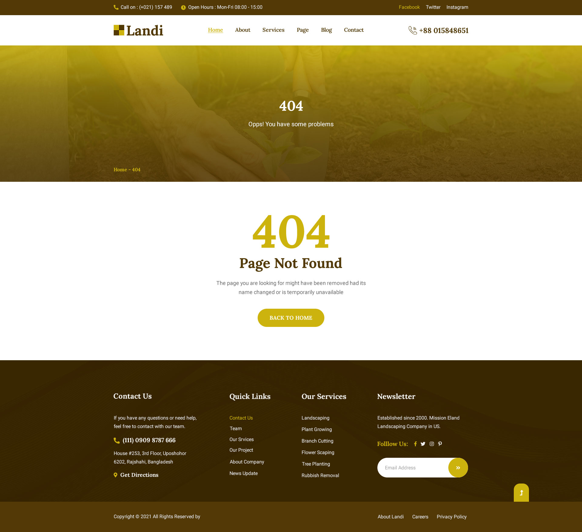 Landi - Landscape Gardening Jekyll Theme by TwinkleTheme | ThemeForest