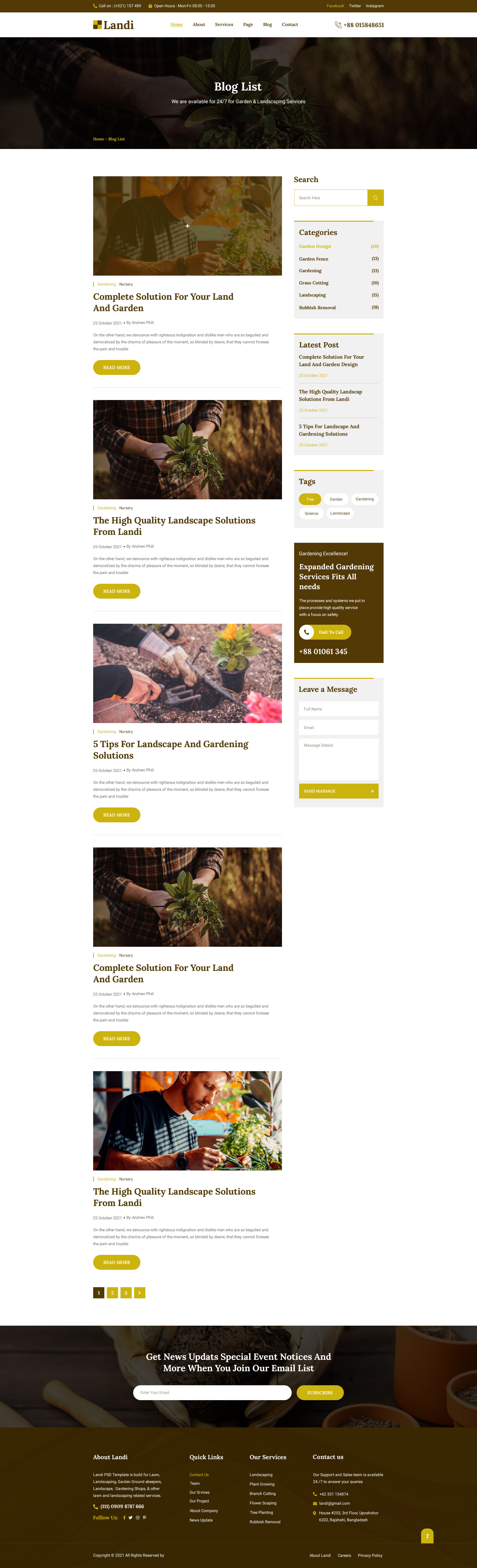 Landi - Landscape Gardening Jekyll Theme by TwinkleTheme | ThemeForest