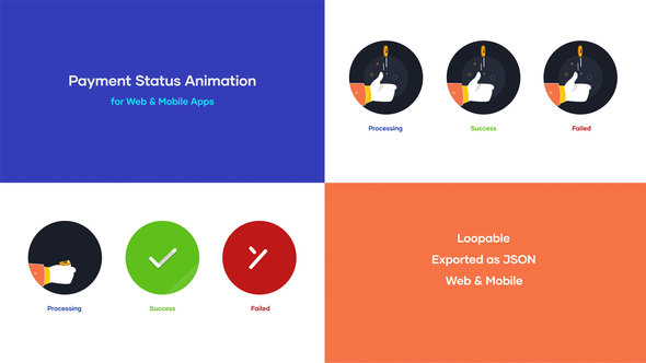 Payment Status Animation - Web and Mobile Apps, After Effects Project Files