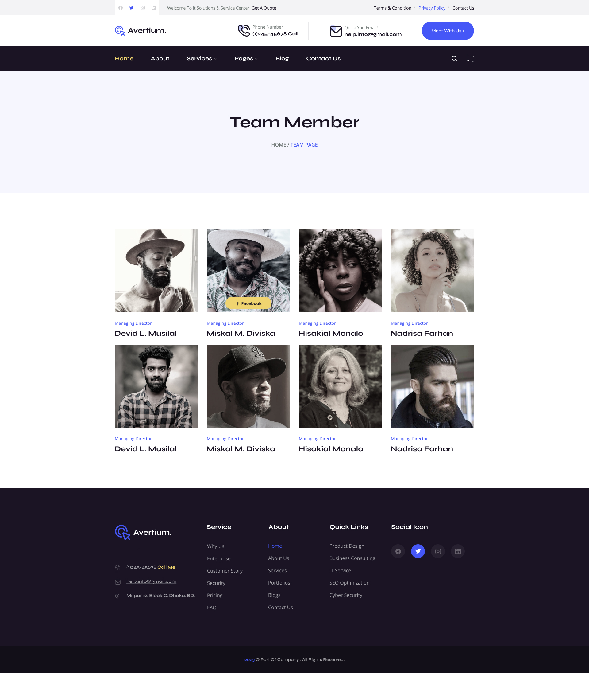 Avertium - IT Solutions & Technology Figma Template by creativemela