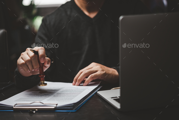 Signing approval record documents stamp confirmation occupation ...